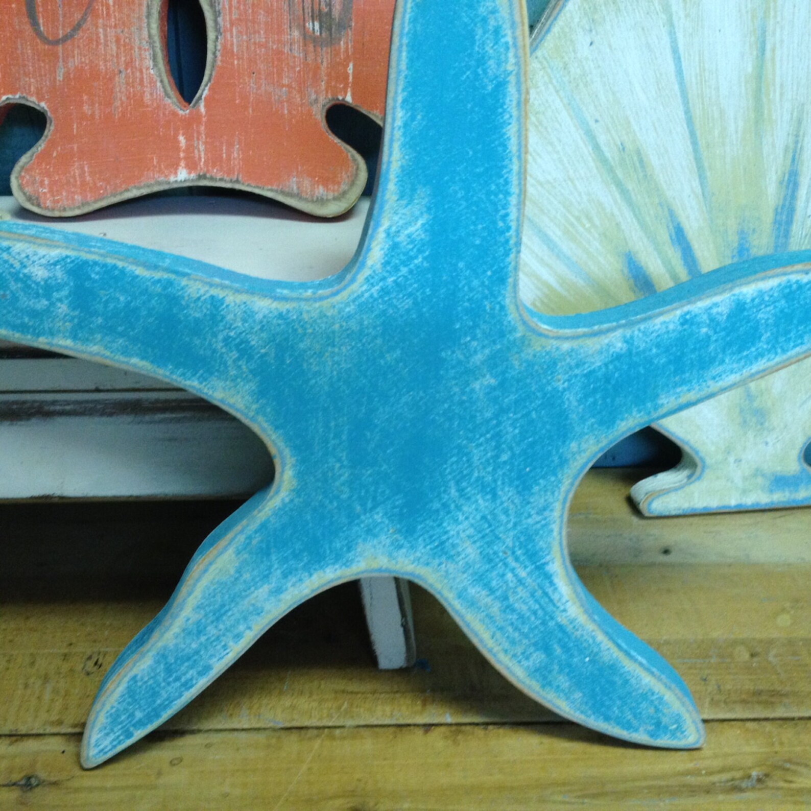 Starfish Sand Dollar Seashell Sign Beach House Decor Wall Art - Etsy