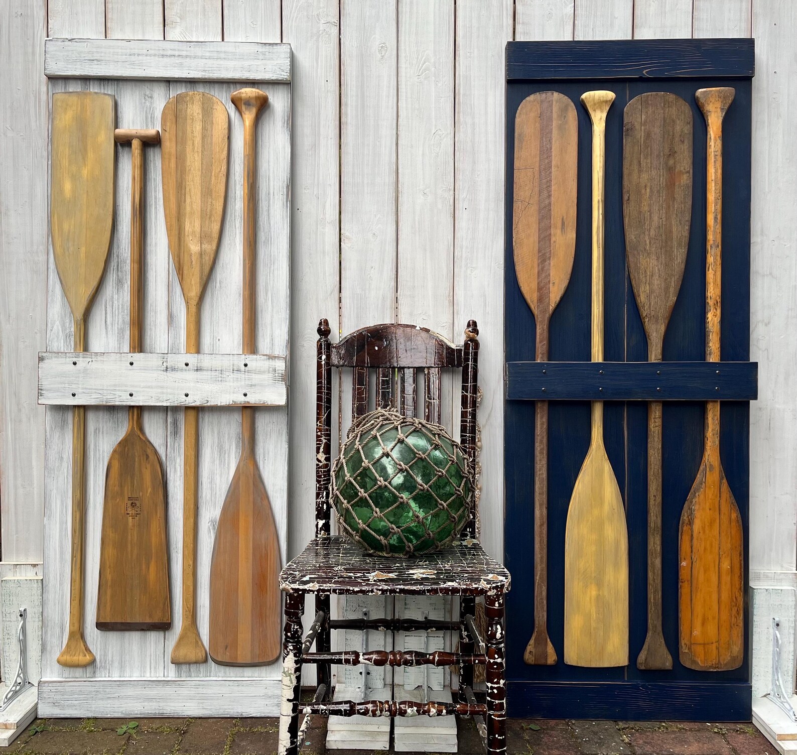 Vintage Oars Wall Decor or Queen Size Paddle Headboard for the Nautical ...