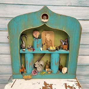 Wooden Curiosity Shrine Niche Shelf, Moroccan Style Curio Shelf for ...