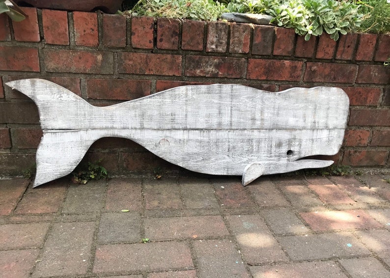 Whale Sign in Black Painted Wood Whale Weathered Wood Whale - Etsy
