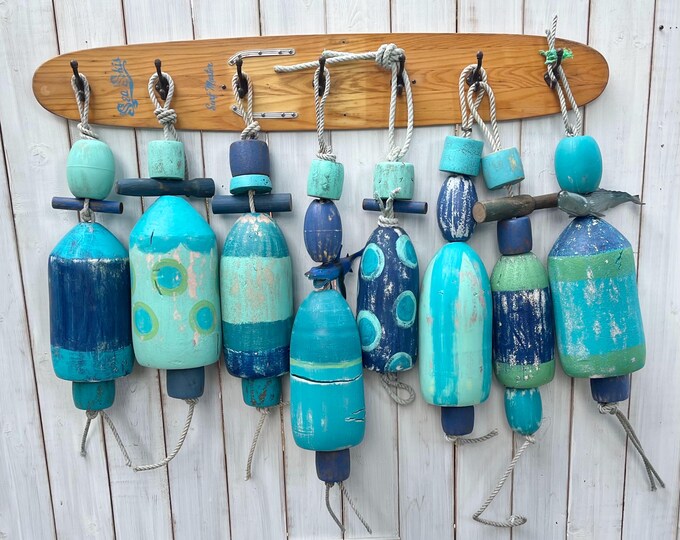 Large Vintage Lobster Buoy Garlands, Choose One, Coastal Vertical ...