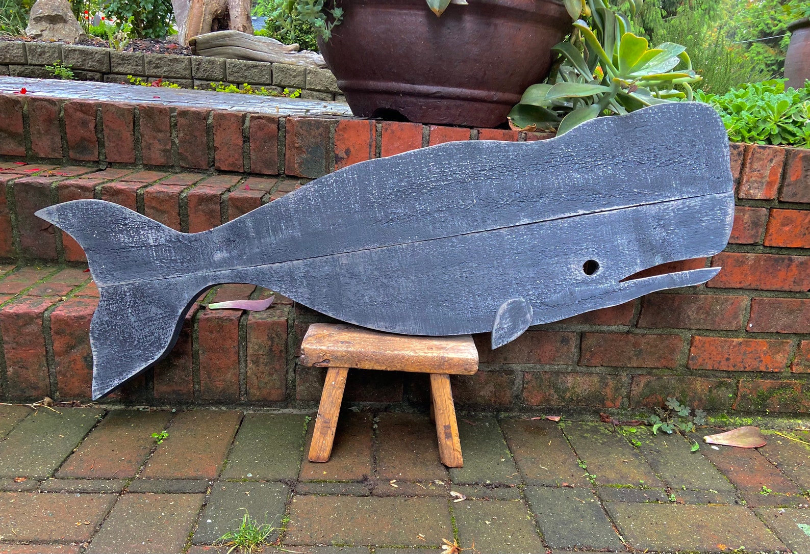 Whale Sign in Black Painted Wood Whale Weathered Wood Whale - Etsy