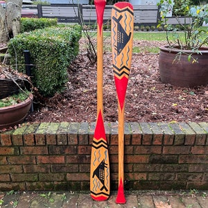 Two Vintage Indigenous Original Art Paddles Painted Oars, Boat Paddle ...