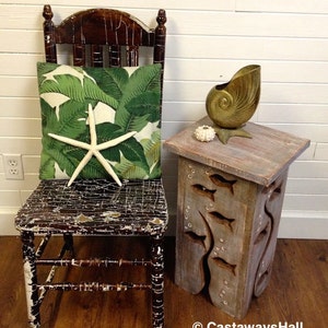 Wood School of Fish Side Table, Fish Side Table, Fish Plant Stand ...