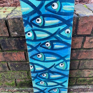 School of Fish Original Painting by Castawayshall, RUSH HOUR, Hand ...