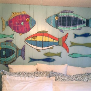 Round Fish Wall Decor Turquoise Green Fish Wall Art ONE - Etsy UK