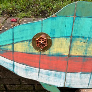 Large Wooden Fish Sign, Painted Fish Art, Big Painted Wood Fish, Beach ...