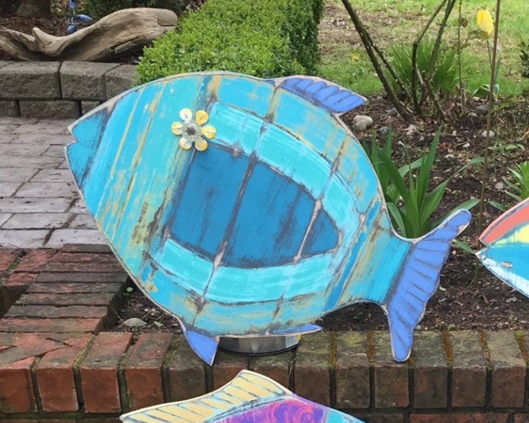 Round Fish Wall Decor Turquoise Green Fish Wall Art ONE - Etsy UK
