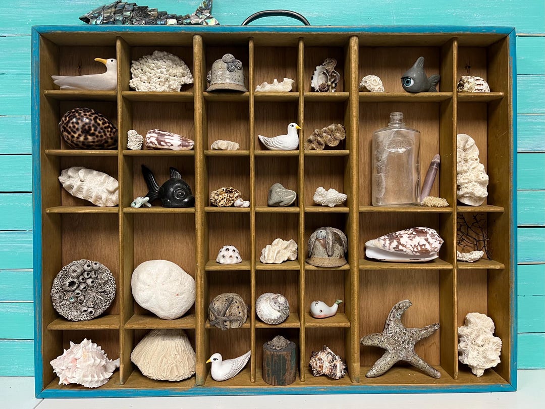 Vintage Printer Tray in Distressed Turquoise, Wooden Letterpress Drawer ...