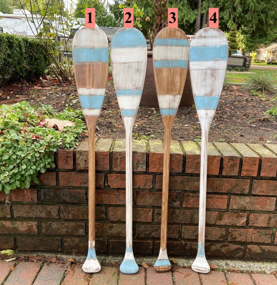 Painted Paddle Oar Sign Choose Your Size Rustic White Brown - Etsy Canada