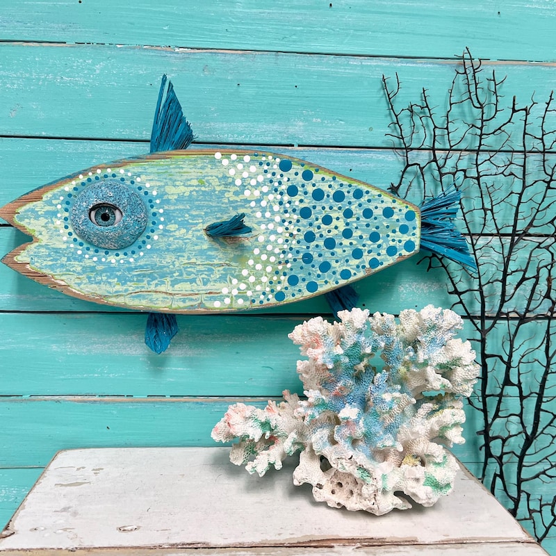 Painted Wood Fish - Etsy