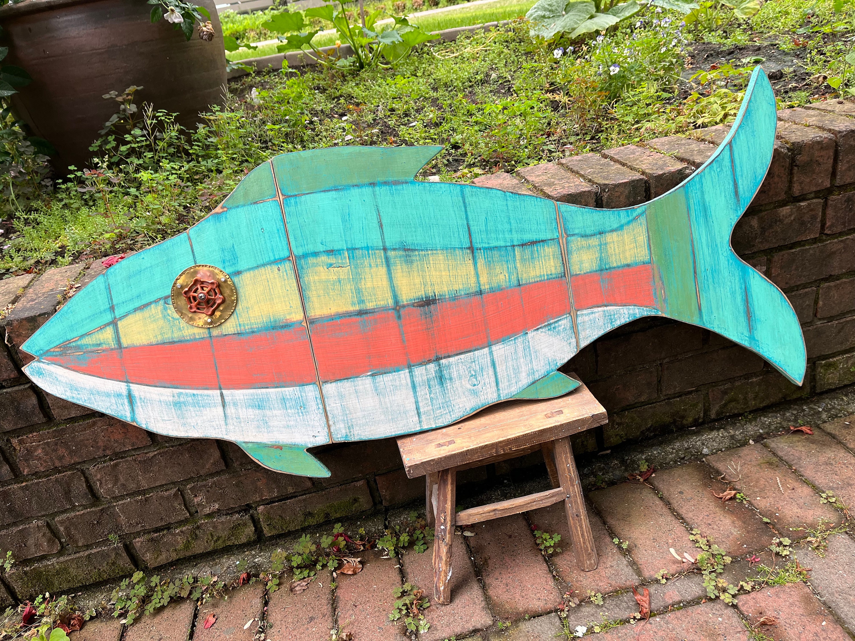 Large Wooden Fish Wall Art: Tropical Beach House Decor by Castawayshall ...