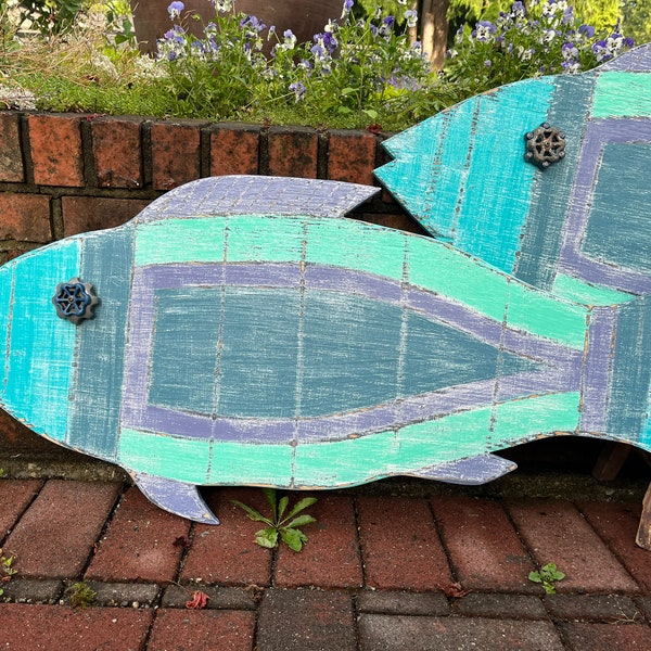 Painted Wood Fish - Etsy
