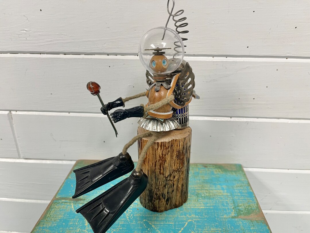 Small Water Fairy Sculpture With Scuba Fins, Oddity and Curiosity ...