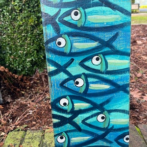 School of Fish Original Painting by Castawayshall, RUSH HOUR, Hand ...