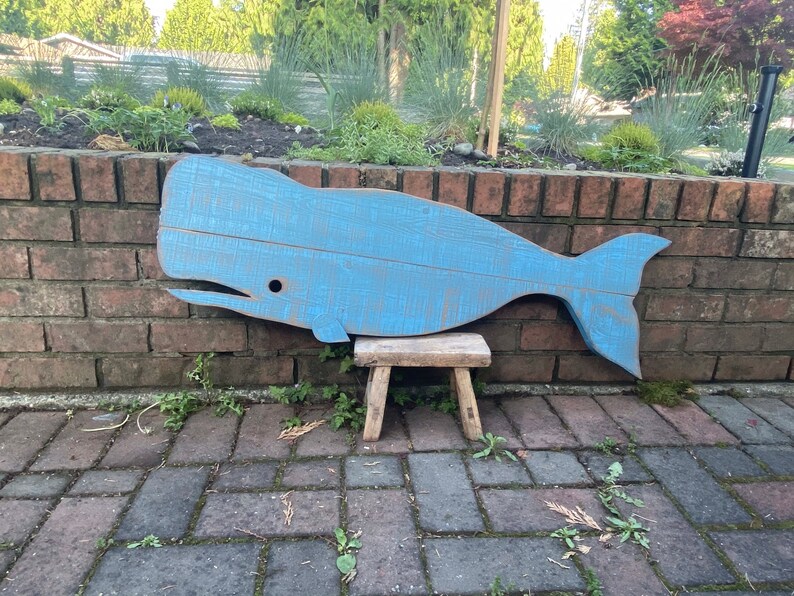 Blue Whale Sign Art Blue Barn Wood Whale Wooden Whale Art - Etsy