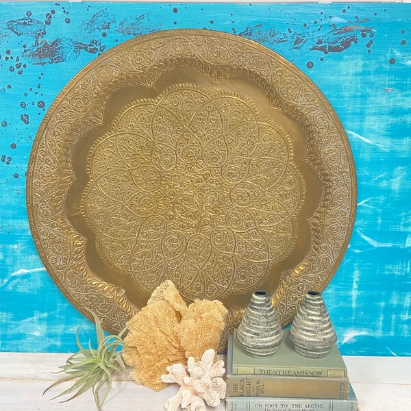 Large Brass Tray - Etsy