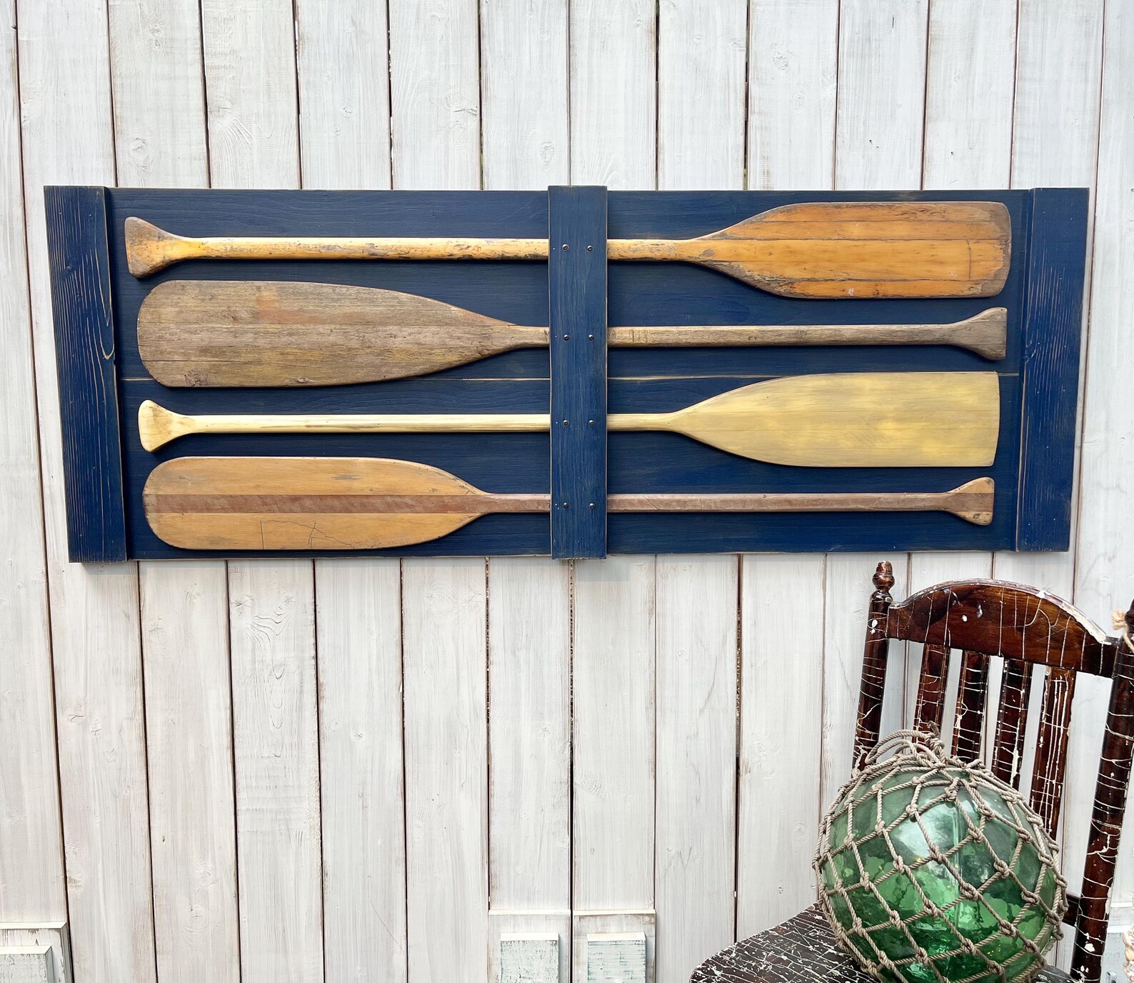Vintage Oars Wall Decor or Queen Size Paddle Headboard for the Nautical ...