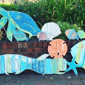 Round Fish Wall Decor Turquoise Green Fish Wall Art ONE - Etsy UK