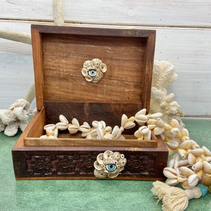 Carved Wooden Eye Box Carved Wood Jewelry Box With Eye Clay - Etsy