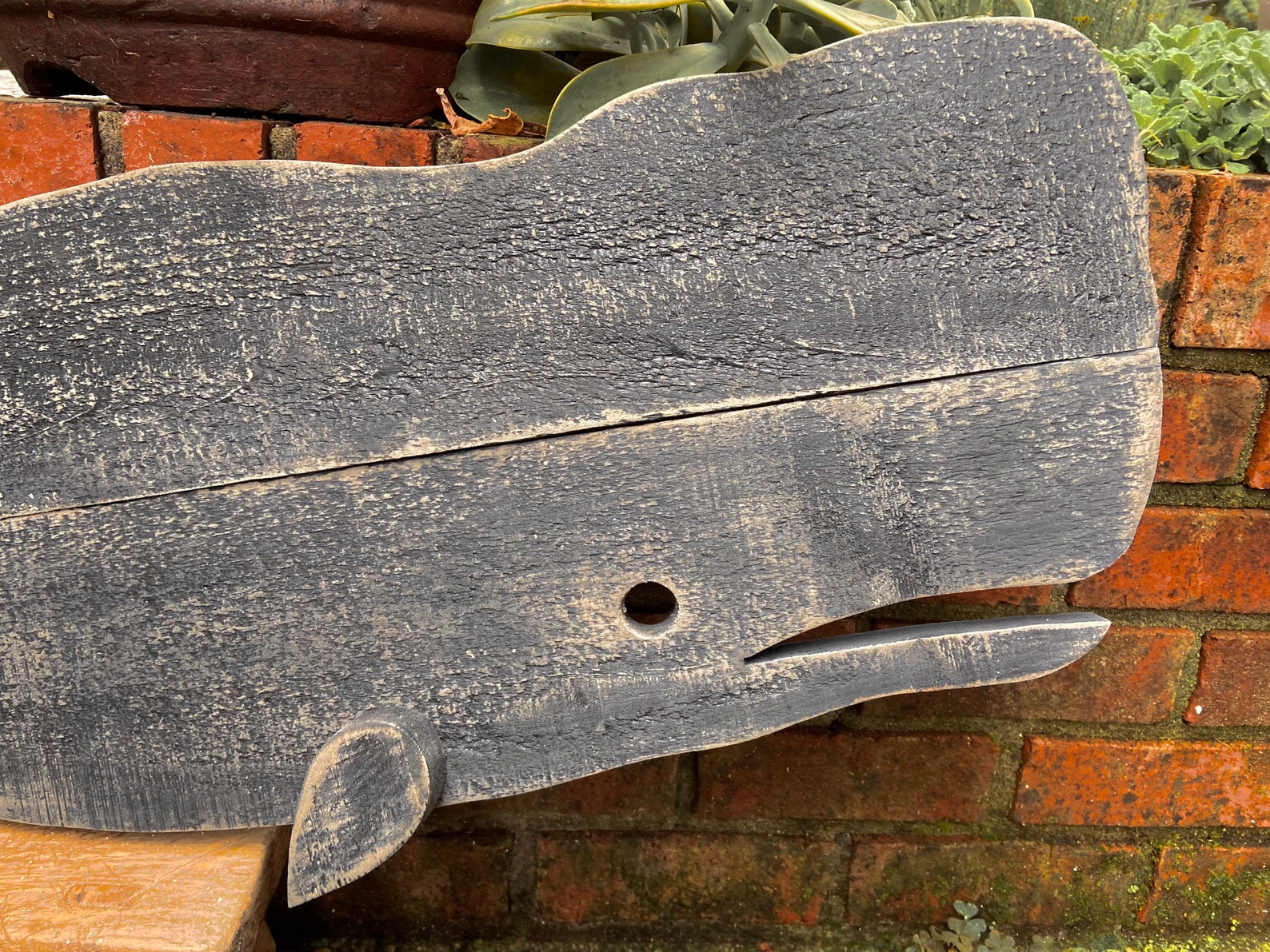 Whale Sign in Black Painted Wood Whale Weathered Wood Whale - Etsy