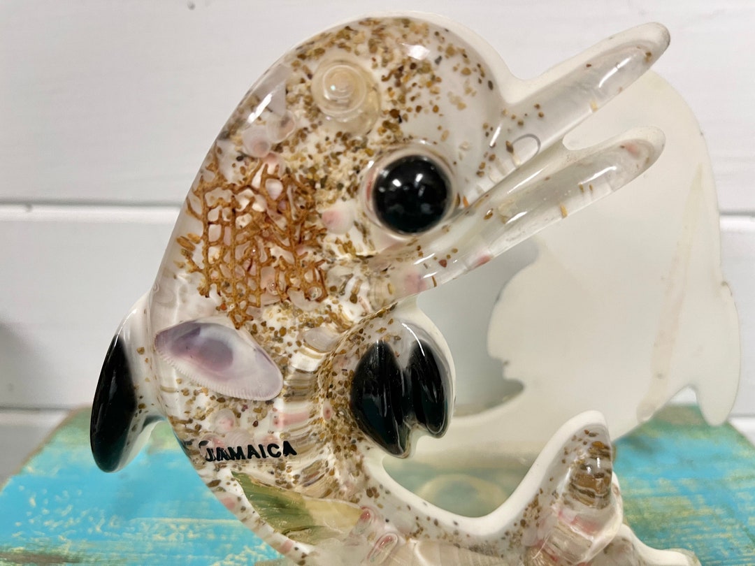 Clear Lucite Dolphin Napkin Holder, Acrylic Dolphins With Seashells ...