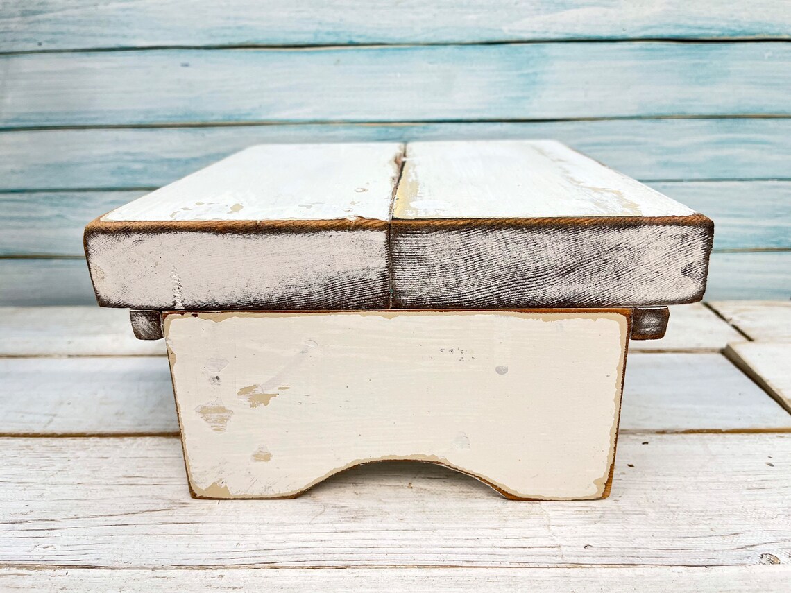 Small Vintage Modern Farmhouse Step Stool Bench Rustic Fall - Etsy