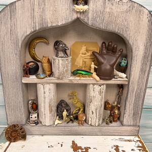 Wooden Curiosity Shrine Niche Shelf, Moroccan Style Curio Shelf for ...