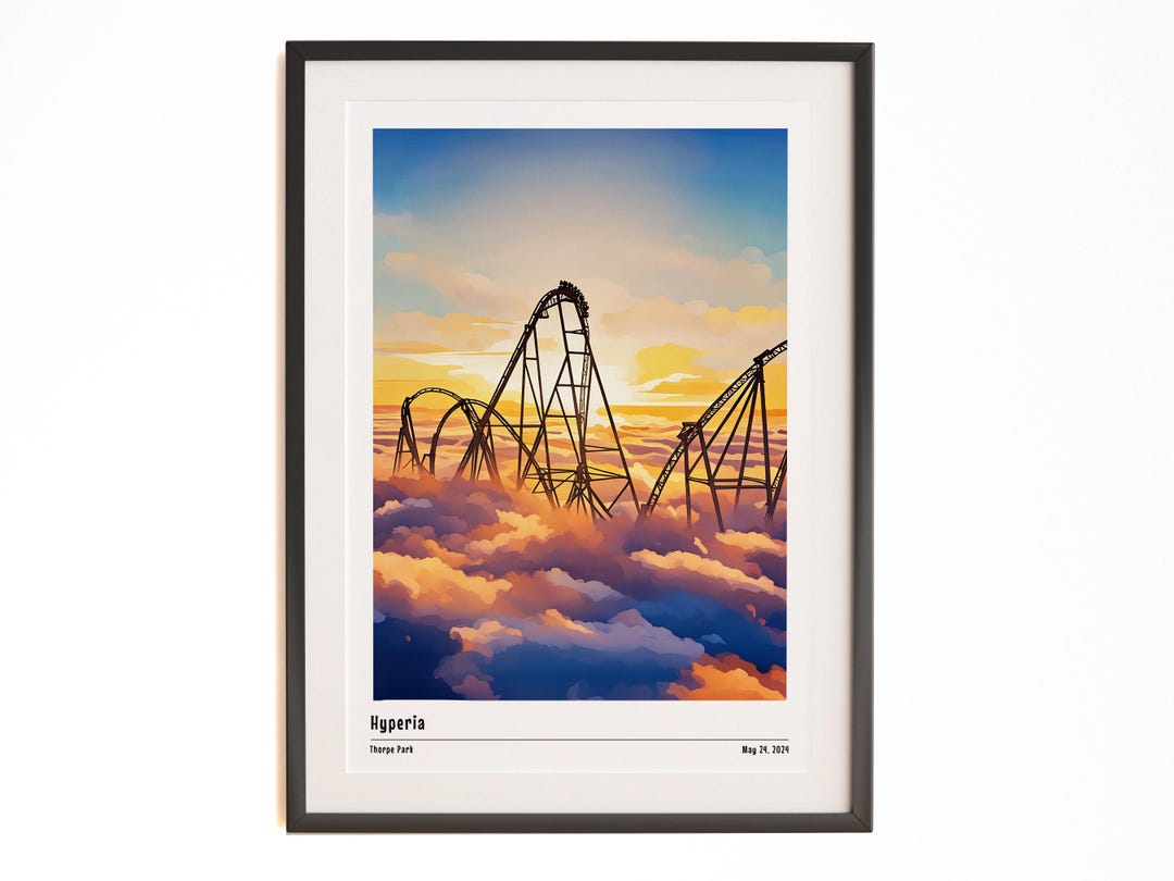 Hyperia - Thorpe Park - Ride Poster Print, Theme Park Fan, for Him, for ...