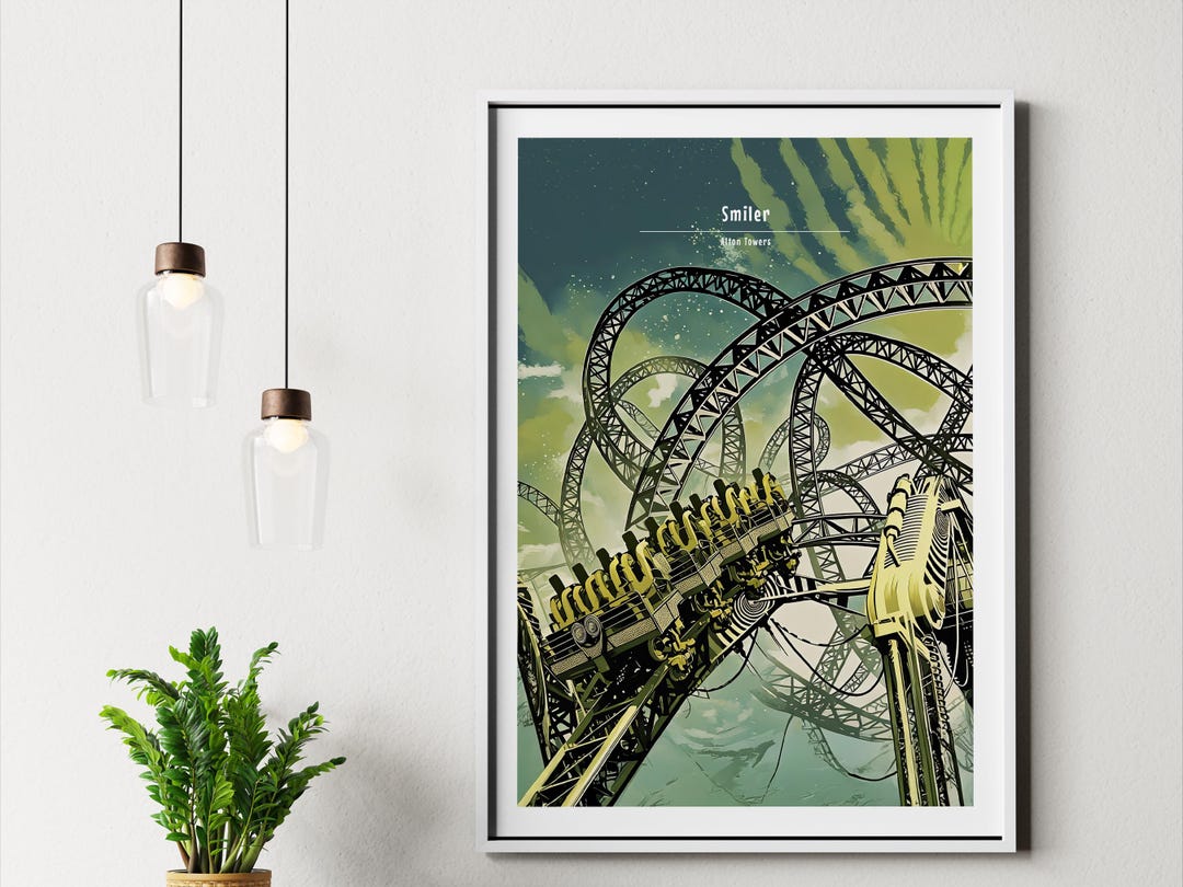 Smiler - Alton Towers - Ride Poster Print, Theme Park Fan, for Him, for ...