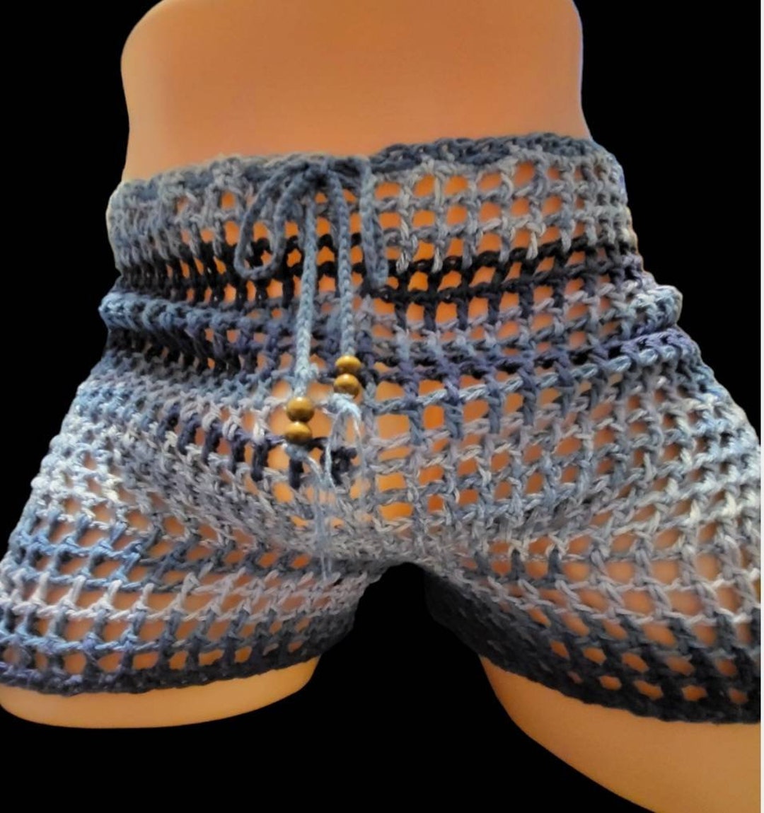 Mens Crochet Shorts Cotton Made Etsy