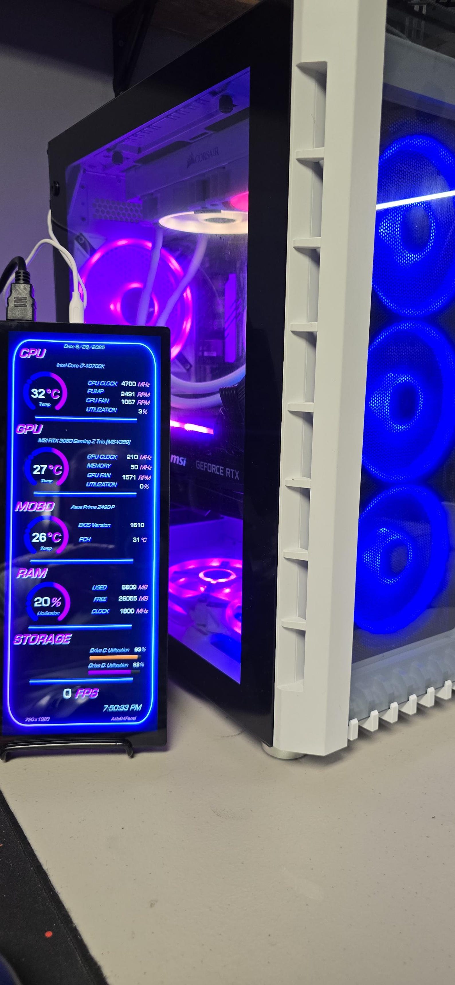 AIDA64 Sensor Panel Neon | PC Monitoring Screen | Cpu Gpu Temp FPS ...