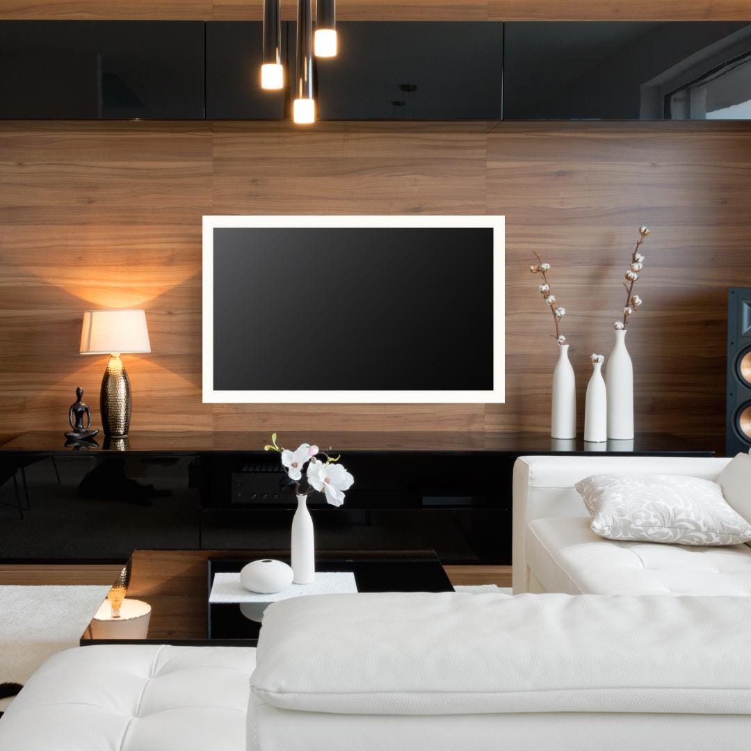 Handmade Matte White TV Frame - Modern Floating Manhattan Design - Etsy