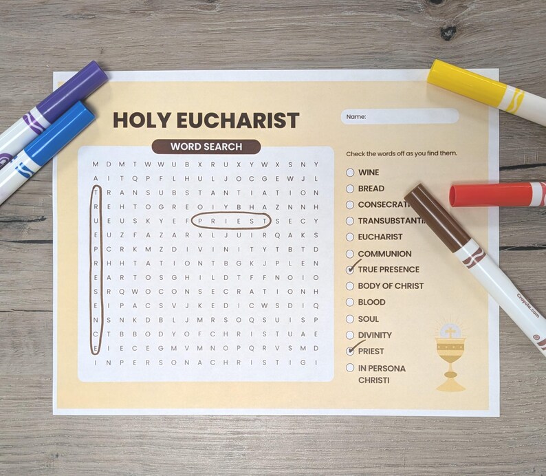 Holy Eucharist Activity Pages - Etsy