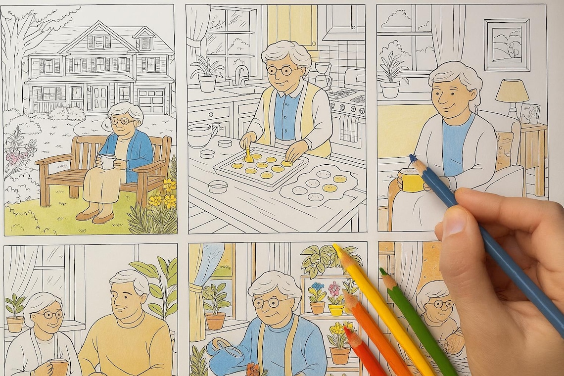 Home Again – Printable Senior Coloring Pages for Assisted Living ...