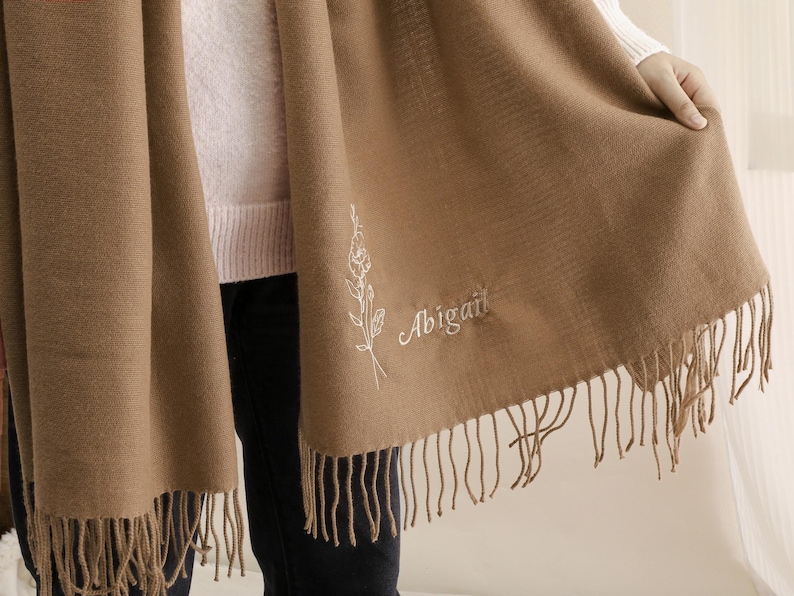 Custom Embroidered Name Scarf,personalized Luxury Scarf,christmas Scarf ...