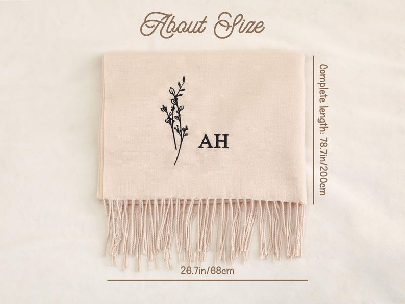 Custom Embroidered Name Scarf,personalized Luxury Scarf,christmas Scarf ...