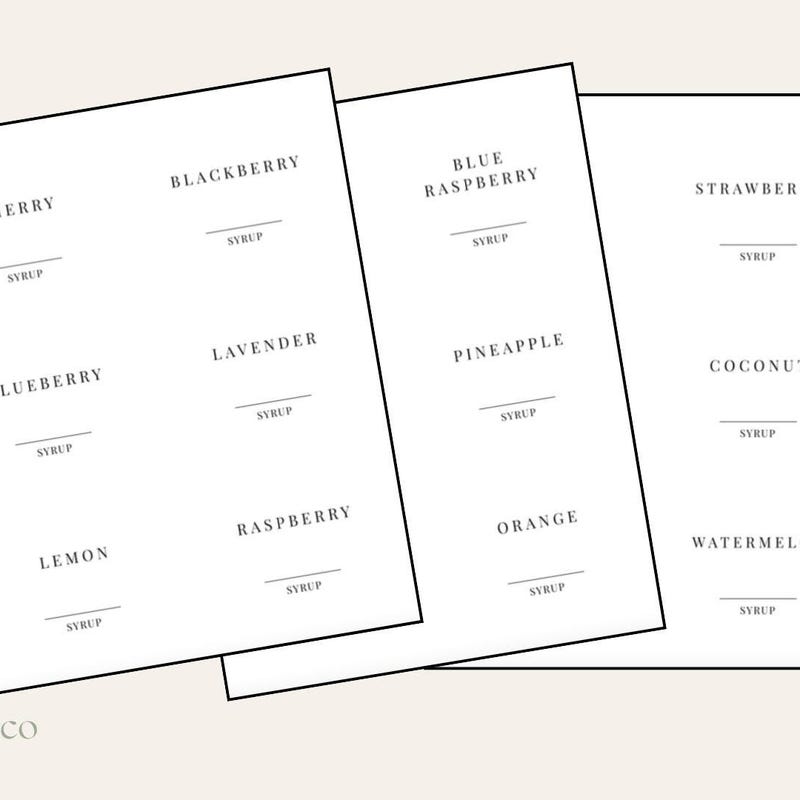Syrup Labels for Torani - Etsy