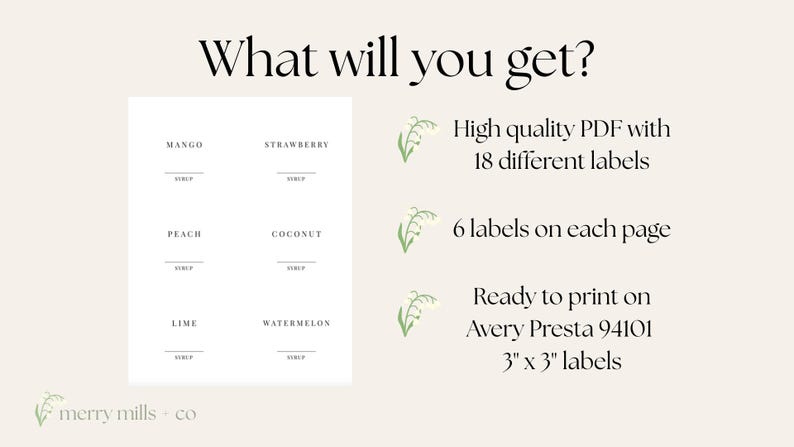 Printable Syrup Labels - Fruit Flavors for Soda / Lemonade - Etsy