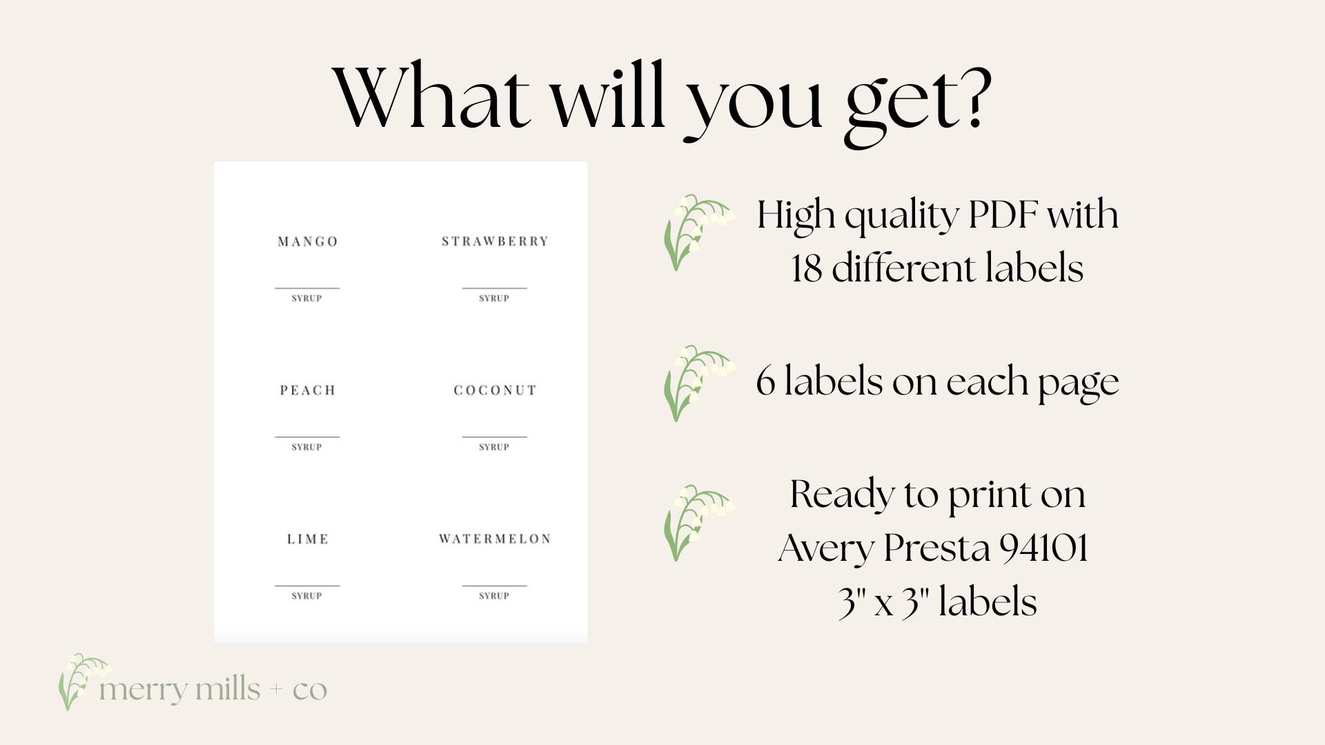 Printable Syrup Labels - Fruit Flavors for Soda / Lemonade - Etsy