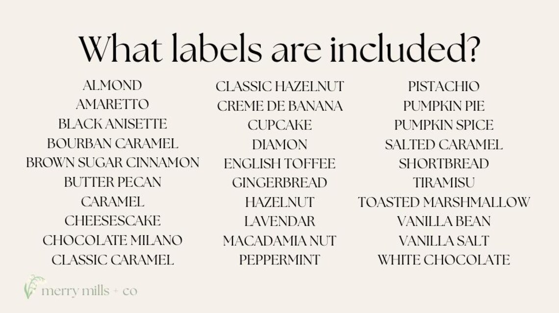 Printable Syrup Labels - Coffee Bar Flavors - Etsy