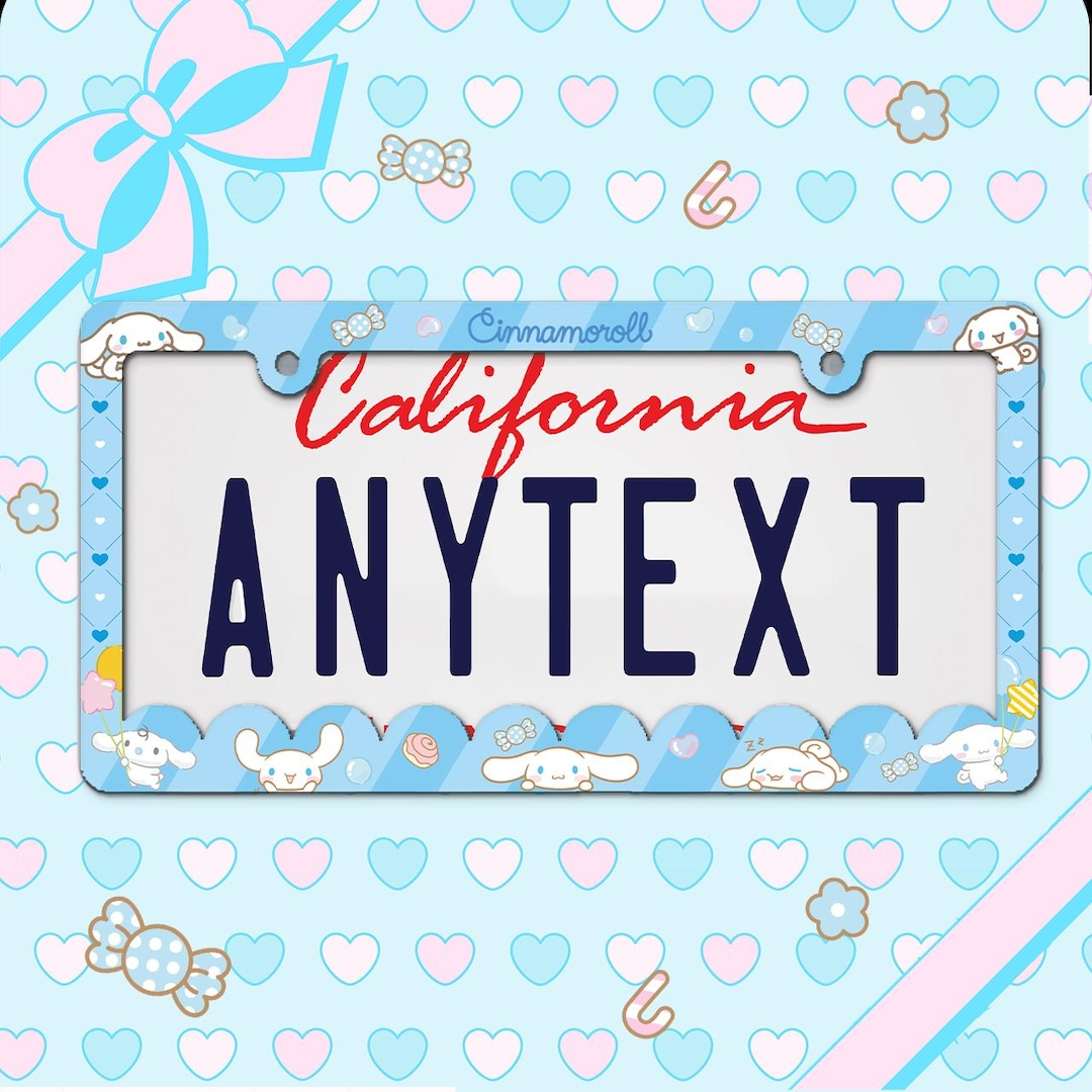 Cinna Roll Kawaii Blue Puppy License Plate Frame - Etsy