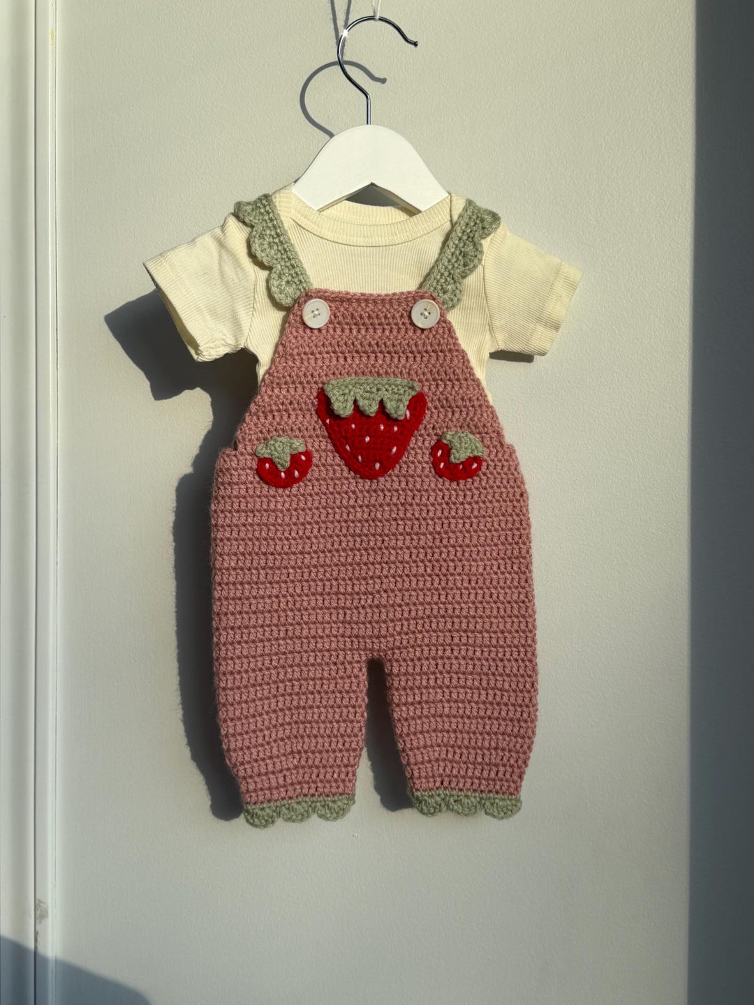 Crochet Pattern Strawberry Baby Overalls - 0-3 Months - Etsy