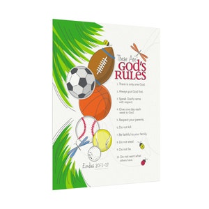 10 Commandments Whimsical Artwork Print for Kids | Sports - Etsy