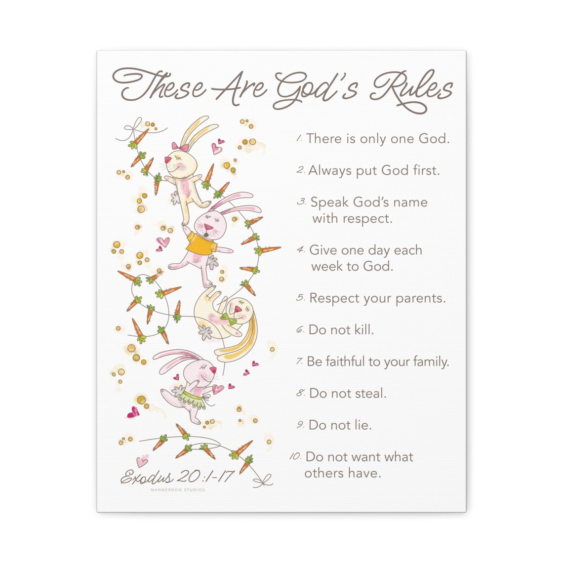 10 Commandments Canvas Whimsical Artwork for Kids | Sweet, Happy ...