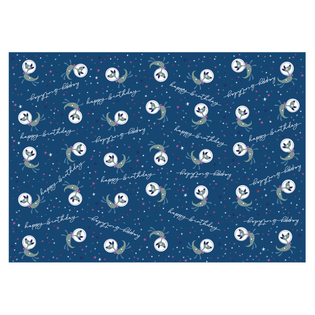 Dog Birthday Wrapping Paper | Aerologic Space Dog - Etsy