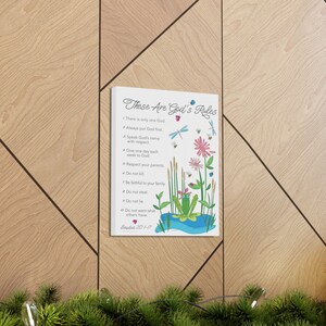 10 Commandments Canvas Whimsical Artwork for Kids | Girl Frog, Lilly ...