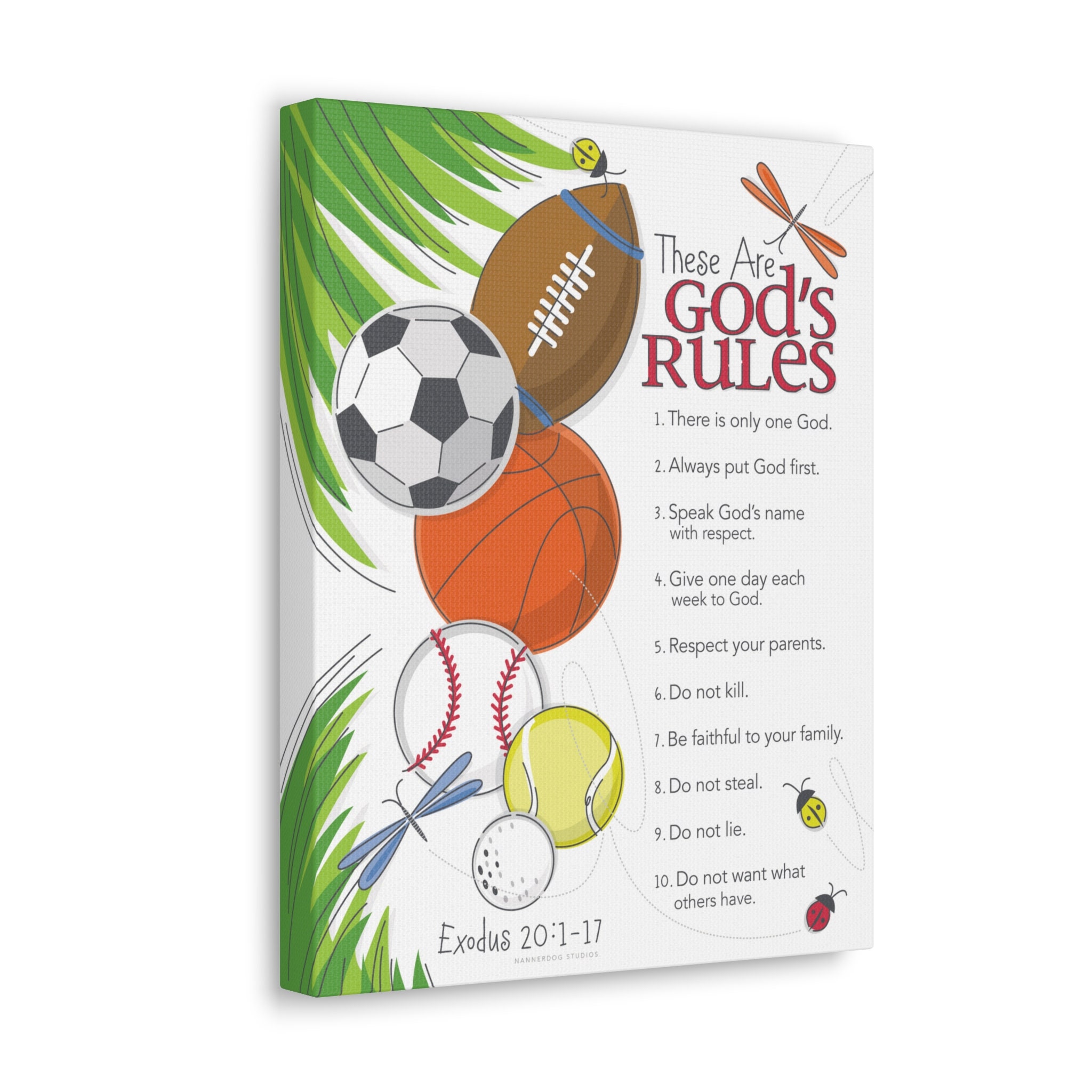 10 Commandments Canvas Kids Artwork | Sports Lovers, Football, Soccer ...