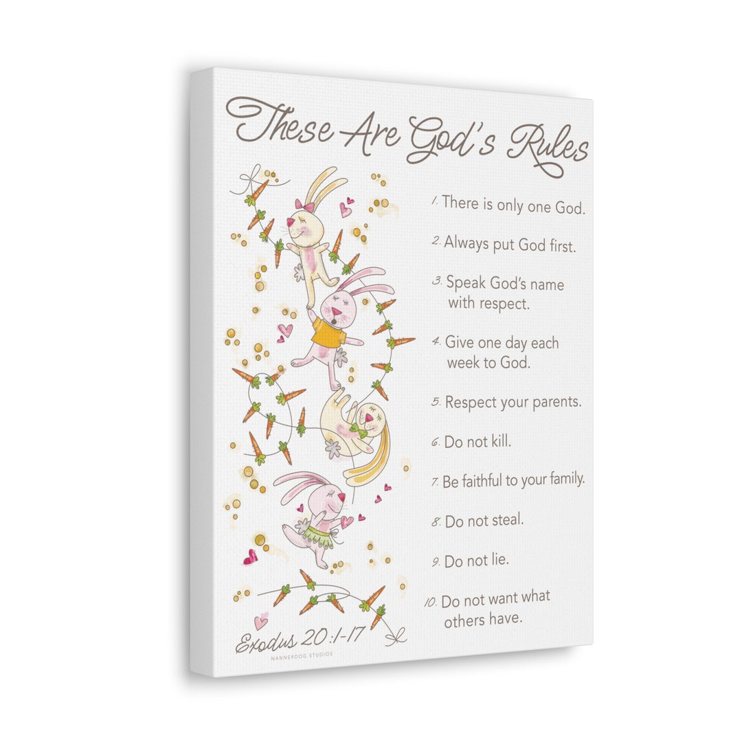 10 Commandments Canvas Whimsical Artwork for Kids | Sweet, Happy ...
