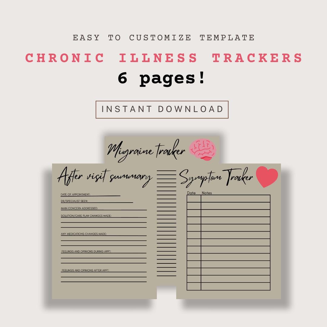 Customizable Trackers and Forms for Chronic Illness - Etsy
